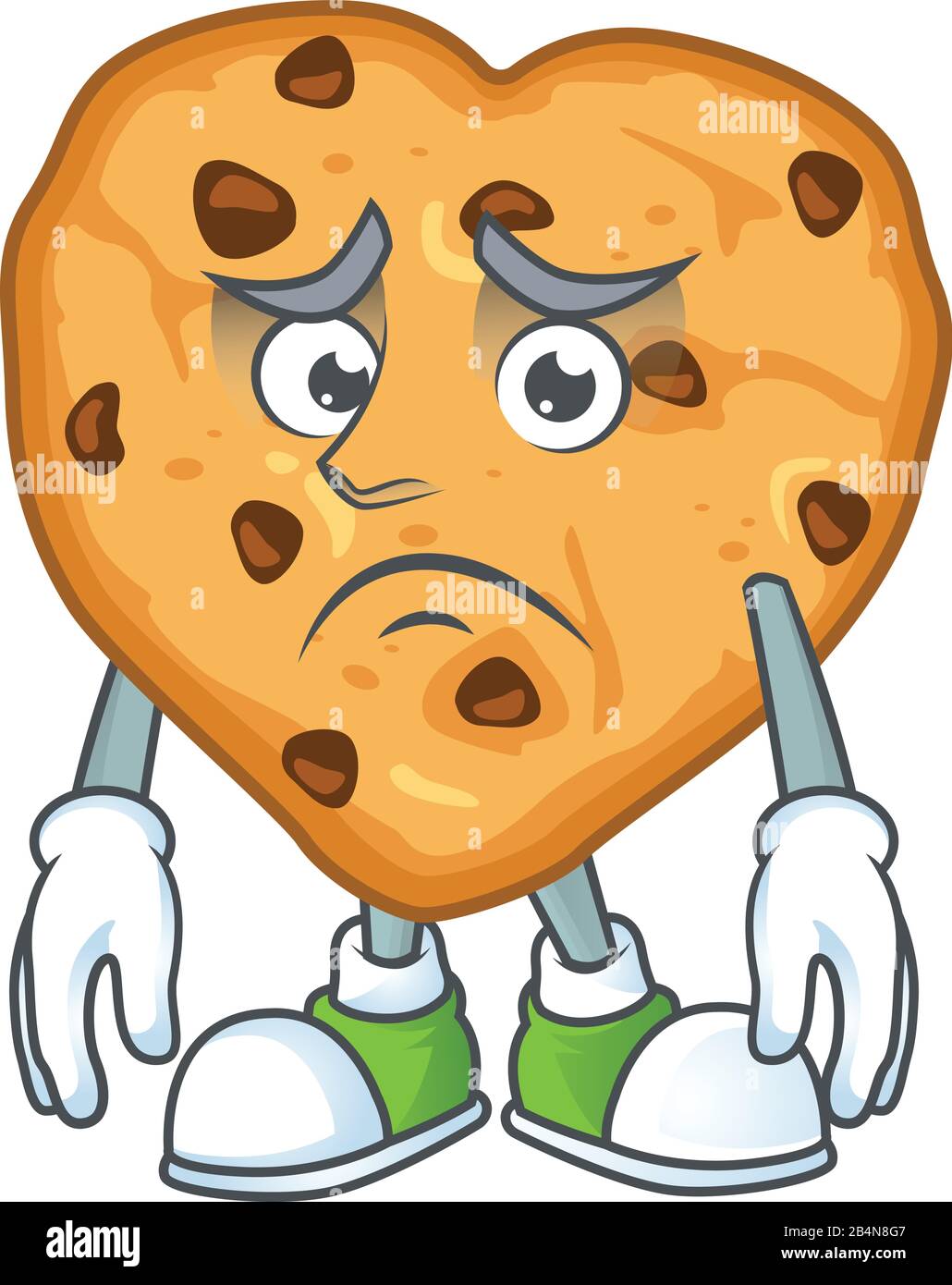 Chocolate chips love mascot design style with worried face Stock Vector ...