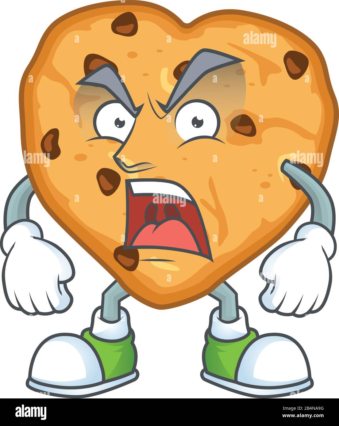 Chocolate chips love mascot design concept showing angry face Stock ...