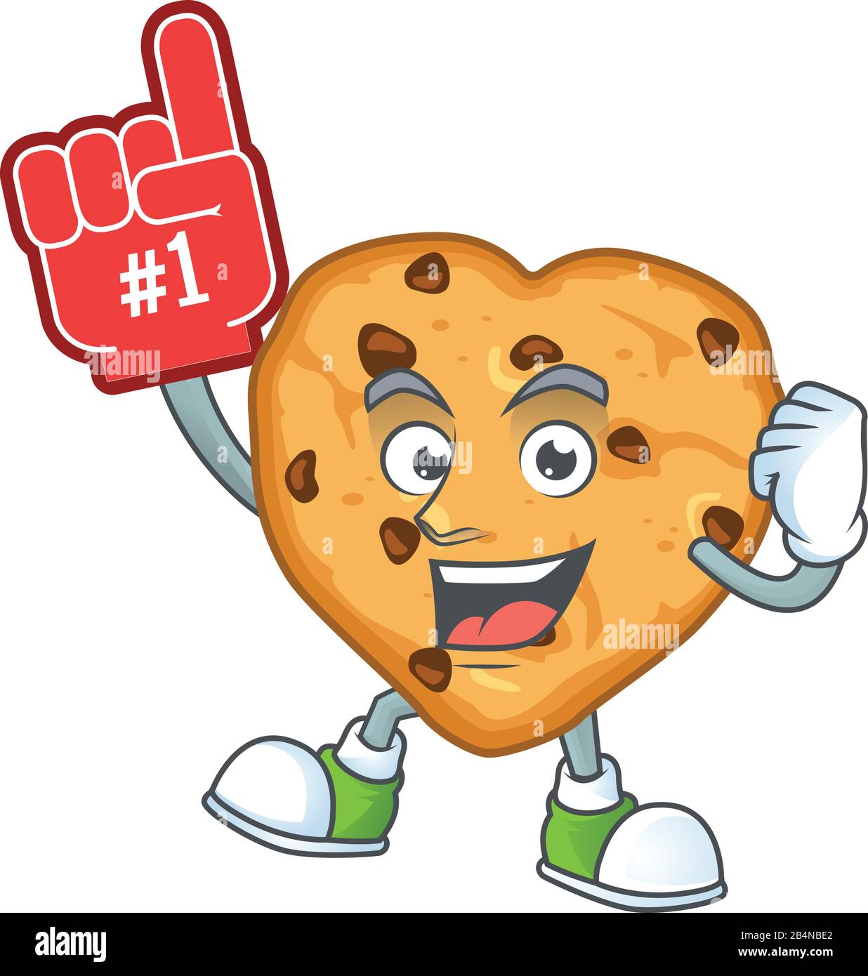Chocolate chips love presented in cartoon character design with Foam ...