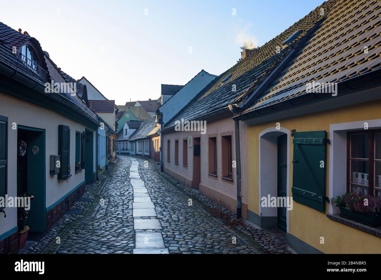 Historic handicraft street from the 18th century hi-res stock ...