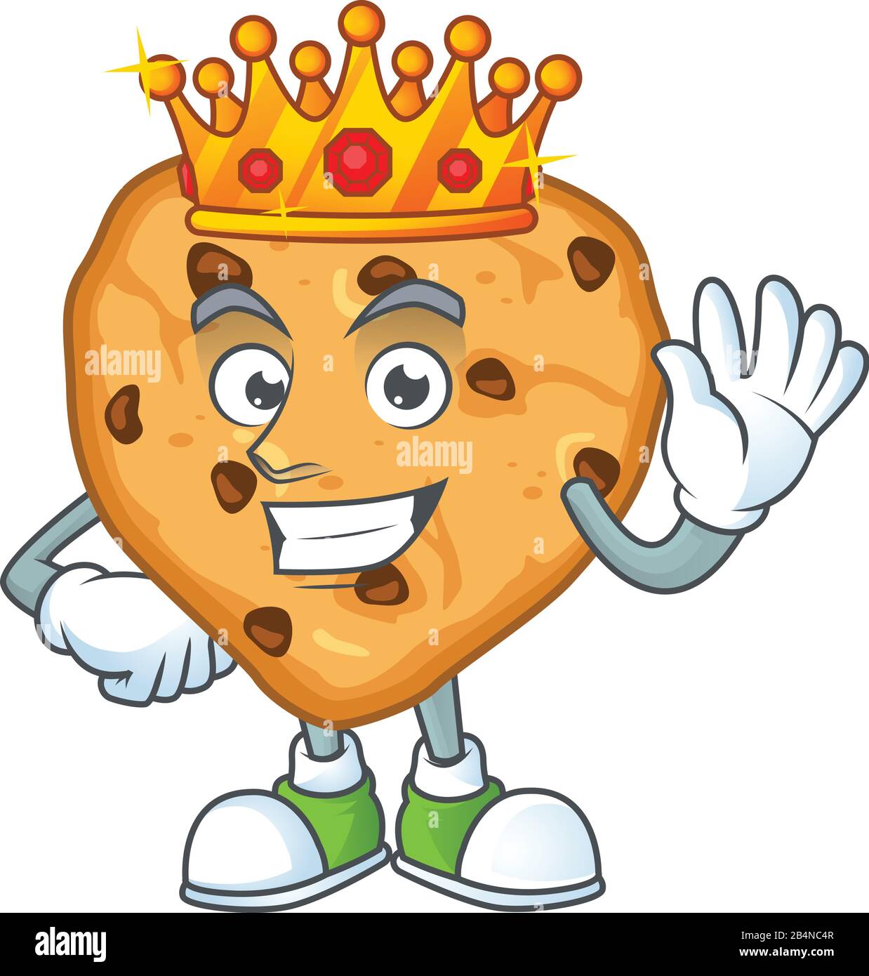 A Charismatic King of chocolate chips love cartoon character design ...