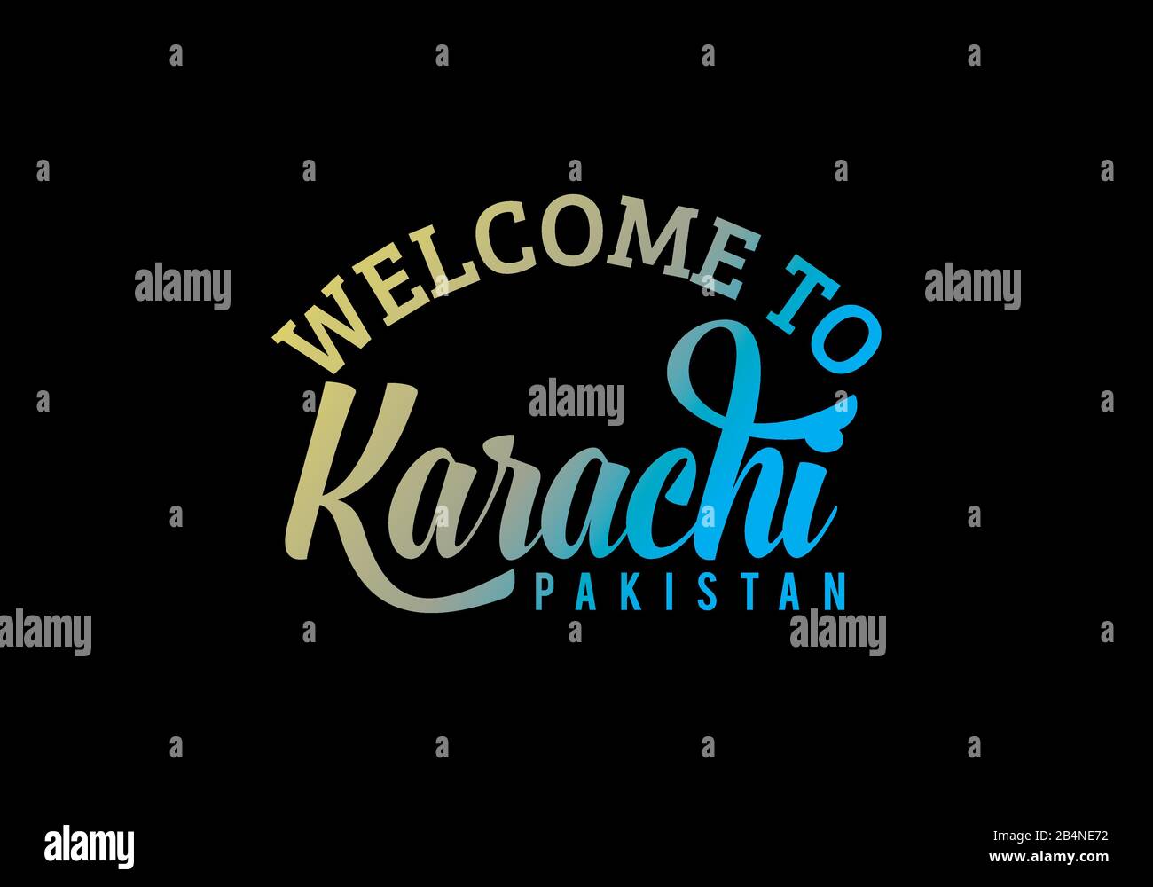 Welcome To Karachi, Pakistan Word Text Creative Font Design ...