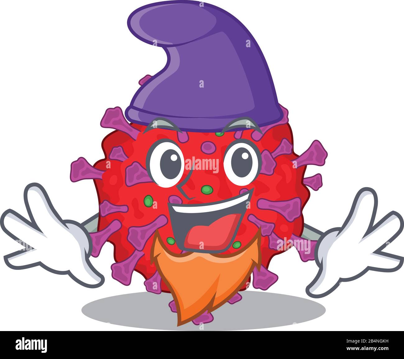 Cute and funny coronavirus particle cartoon character dressed as an Elf ...