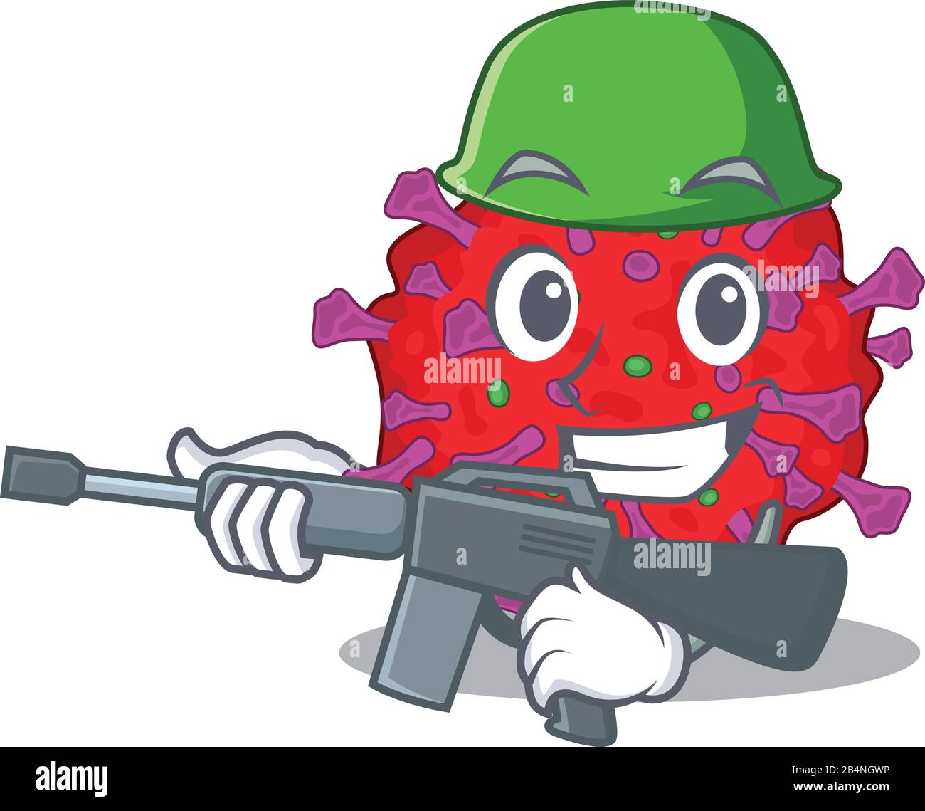 A picture of coronavirus particle as an Army with machine gun Stock ...
