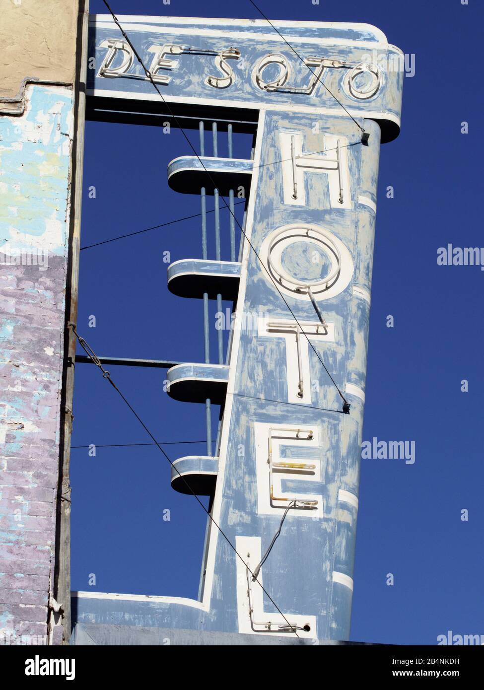 Vintage DeSoto Hotel sign Stock Photo - Alamy