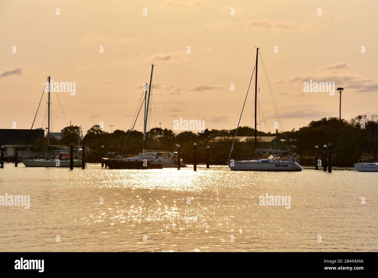 SUNSET ON MOOLOOLABA RIVER Stock Photo - Alamy