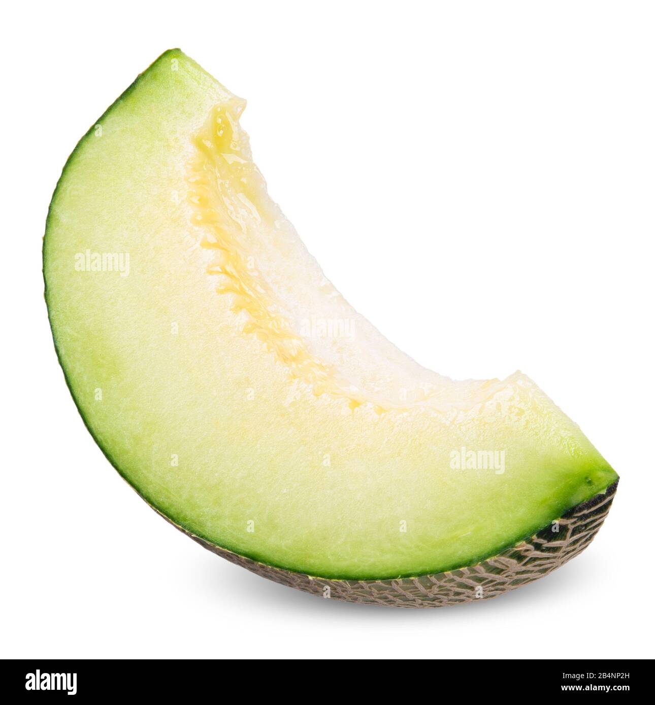 slice melon isolated on white, melon clipping path all focus Stock ...