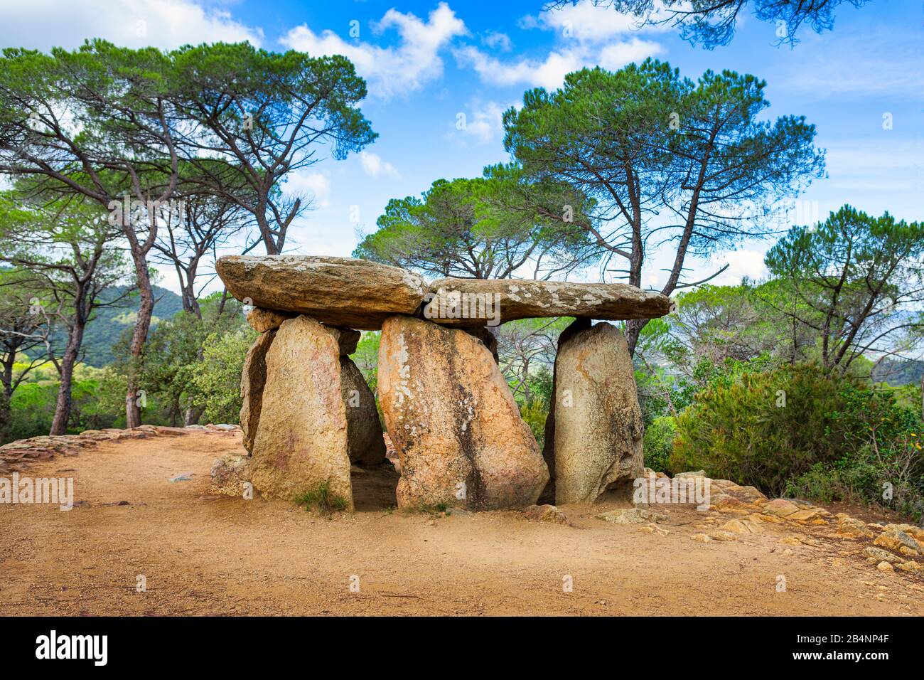 Spain, Catalonia, Barcelona Province, Dolmen of Pedra Gentil ...