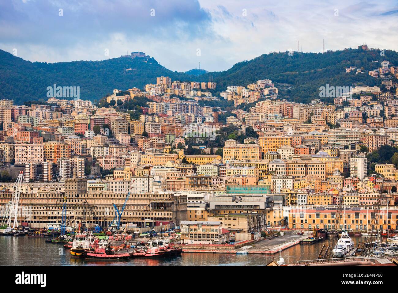 Italy, Genova City Skyline Stock Photo - Alamy