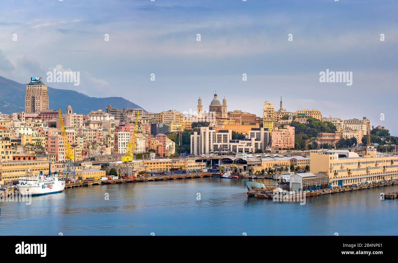 Italy, Genova City Skyline Stock Photo - Alamy