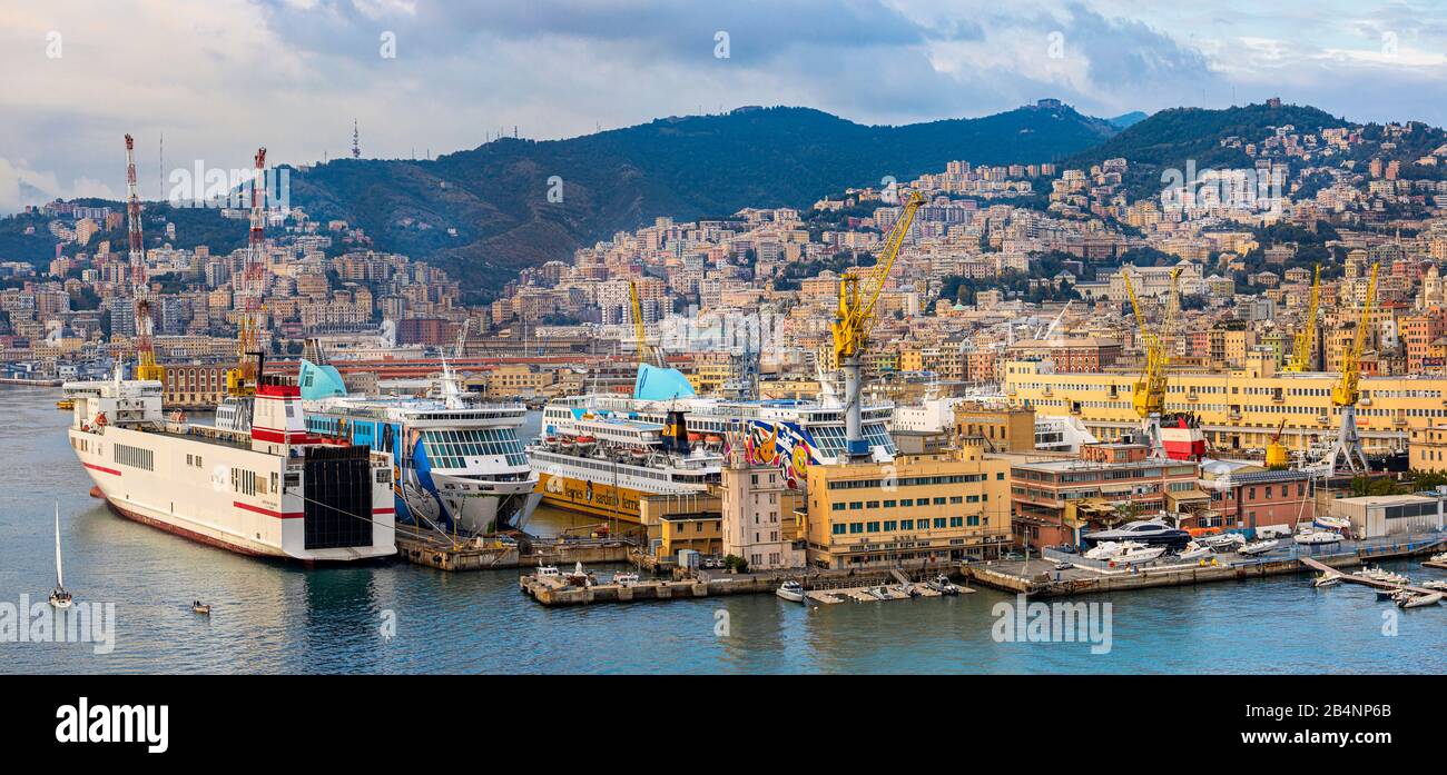 Italy, Genova City Skyline Stock Photo - Alamy