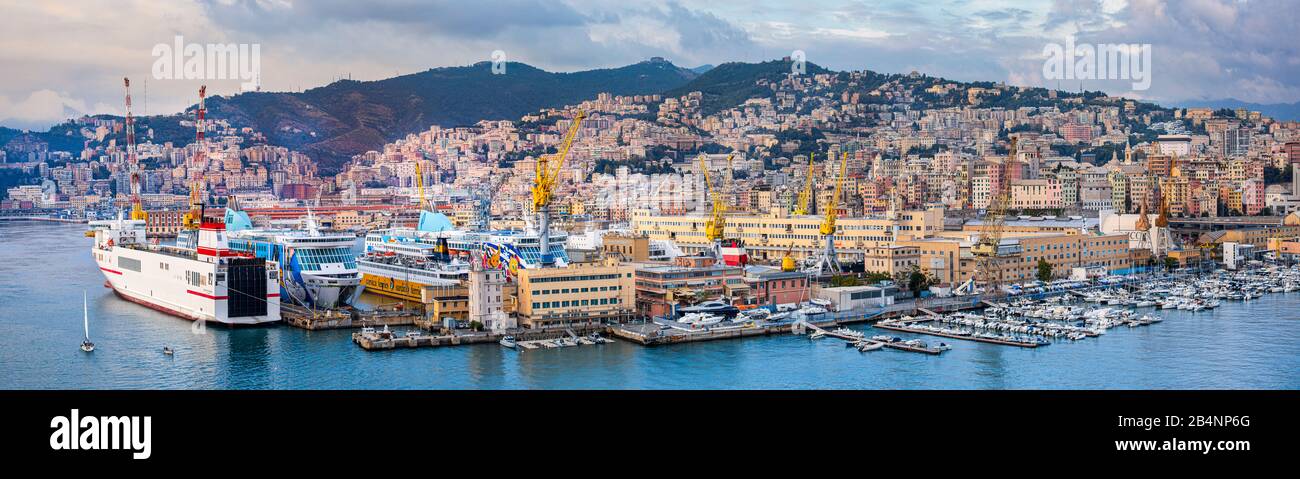 Italy, Genova City Skyline Stock Photo - Alamy