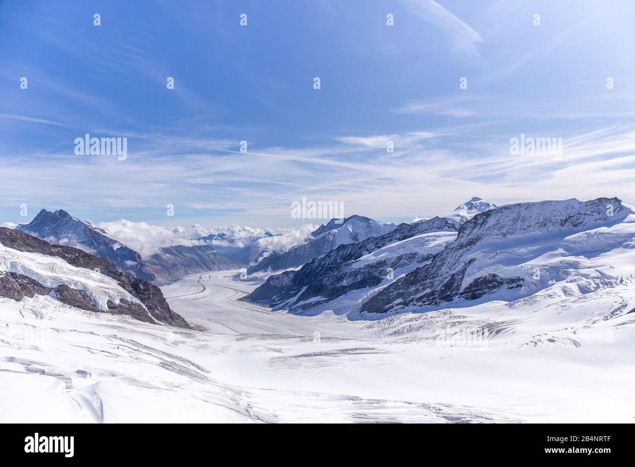 Great Aletsch glacier world heritage of Swiss and Bernese Alps and ...