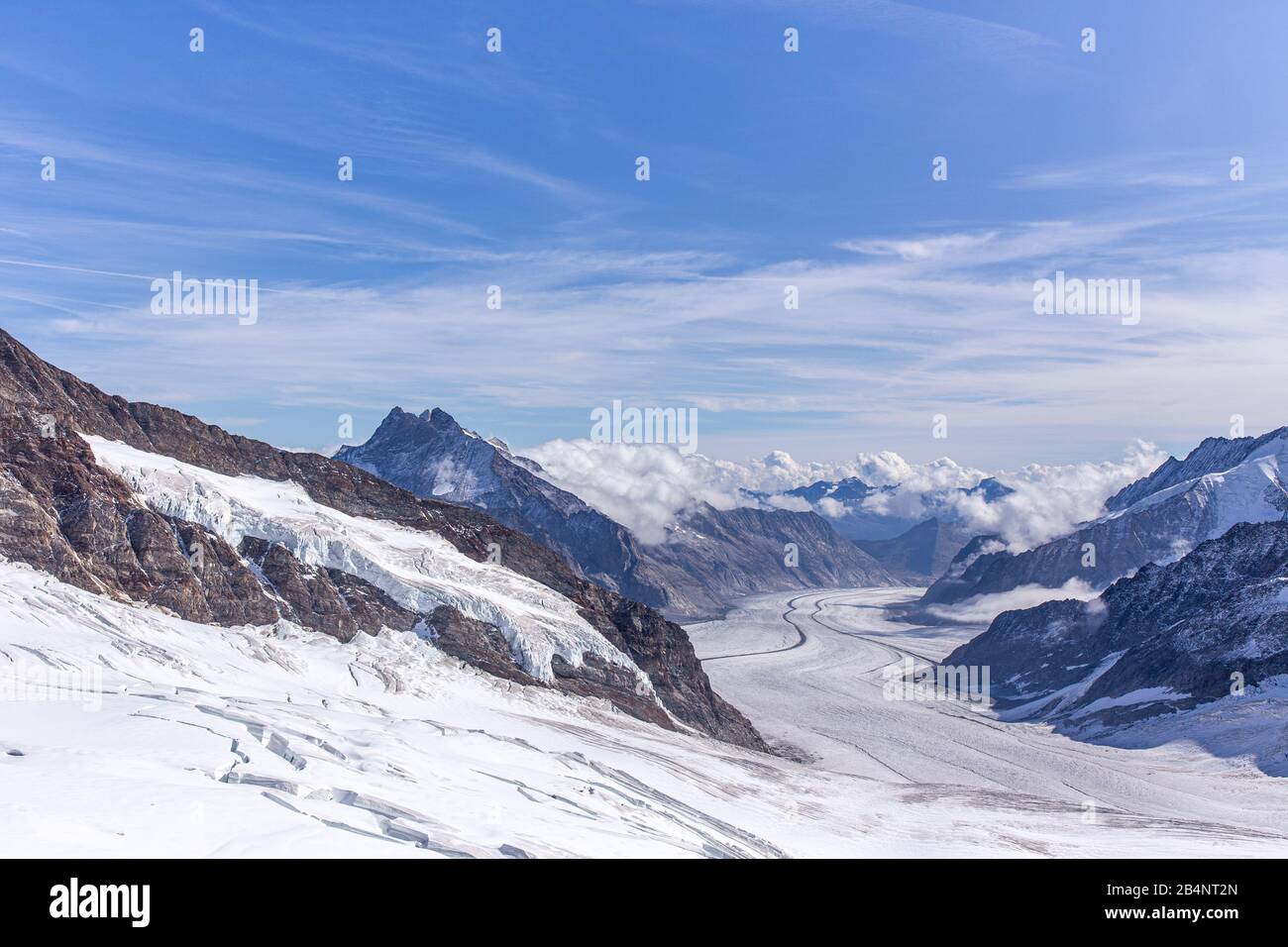 Great Aletsch glacier world heritage of Swiss and Bernese Alps and ...