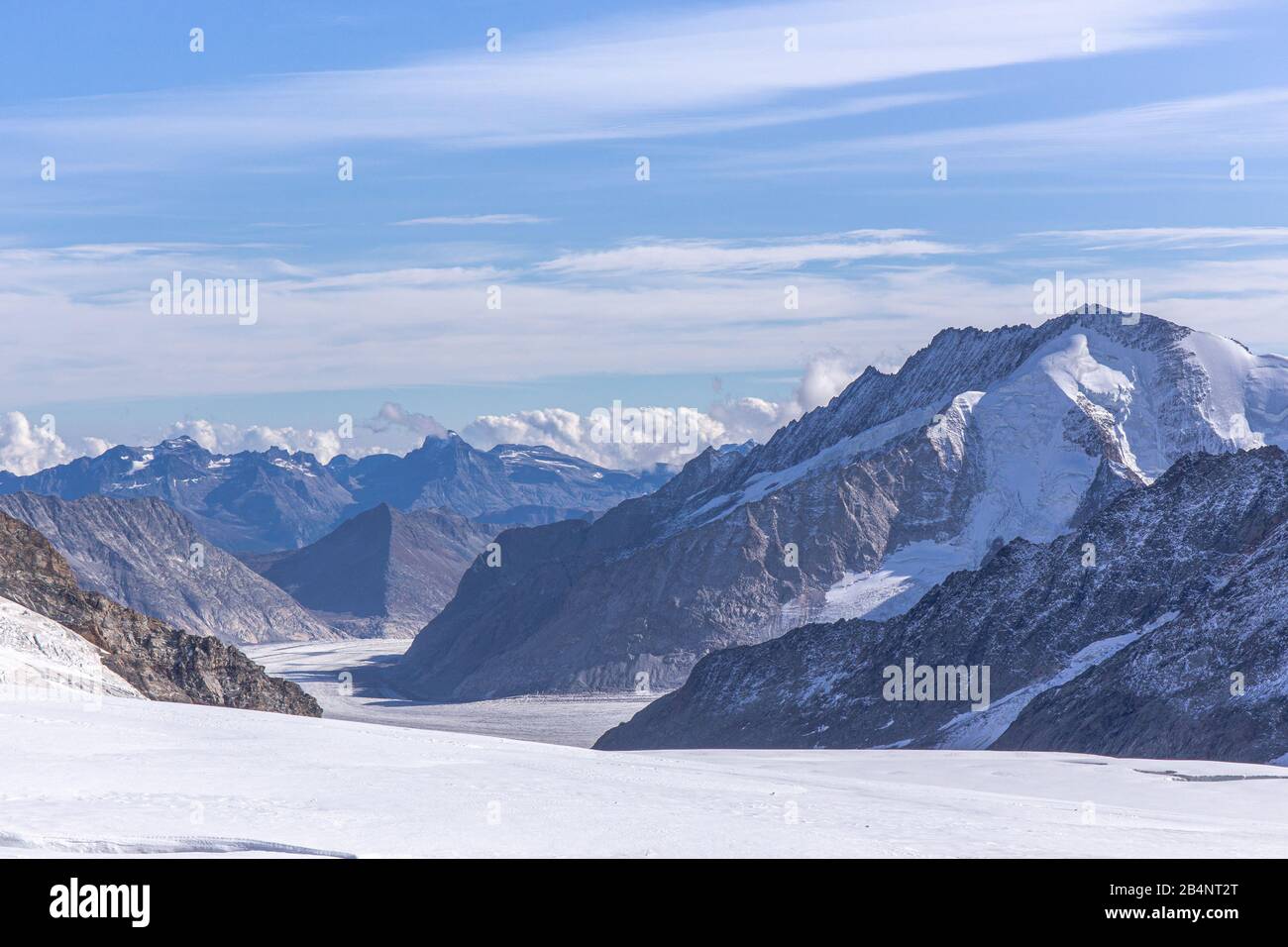 Great Aletsch glacier world heritage of Swiss and Bernese Alps and ...