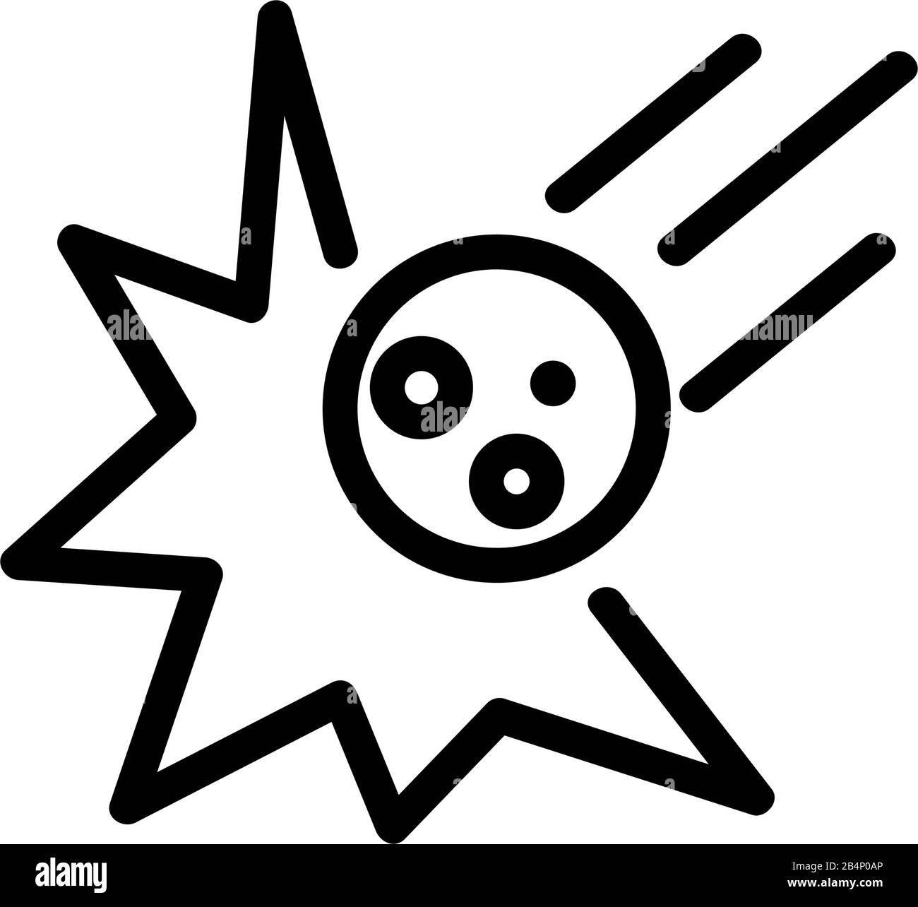 Falling meteorite icon vector. Isolated contour symbol illustration ...