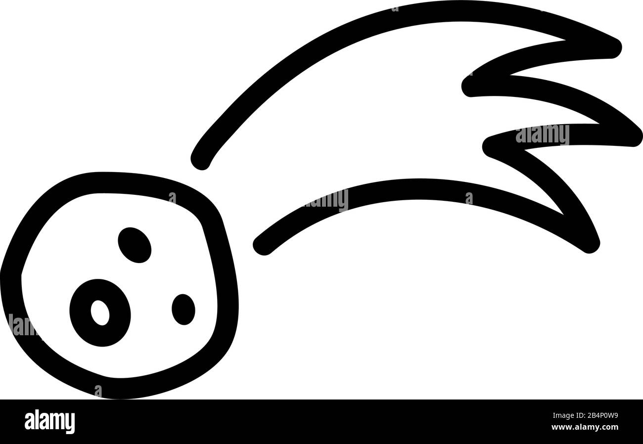 Falling meteorite icon vector. Isolated contour symbol illustration ...
