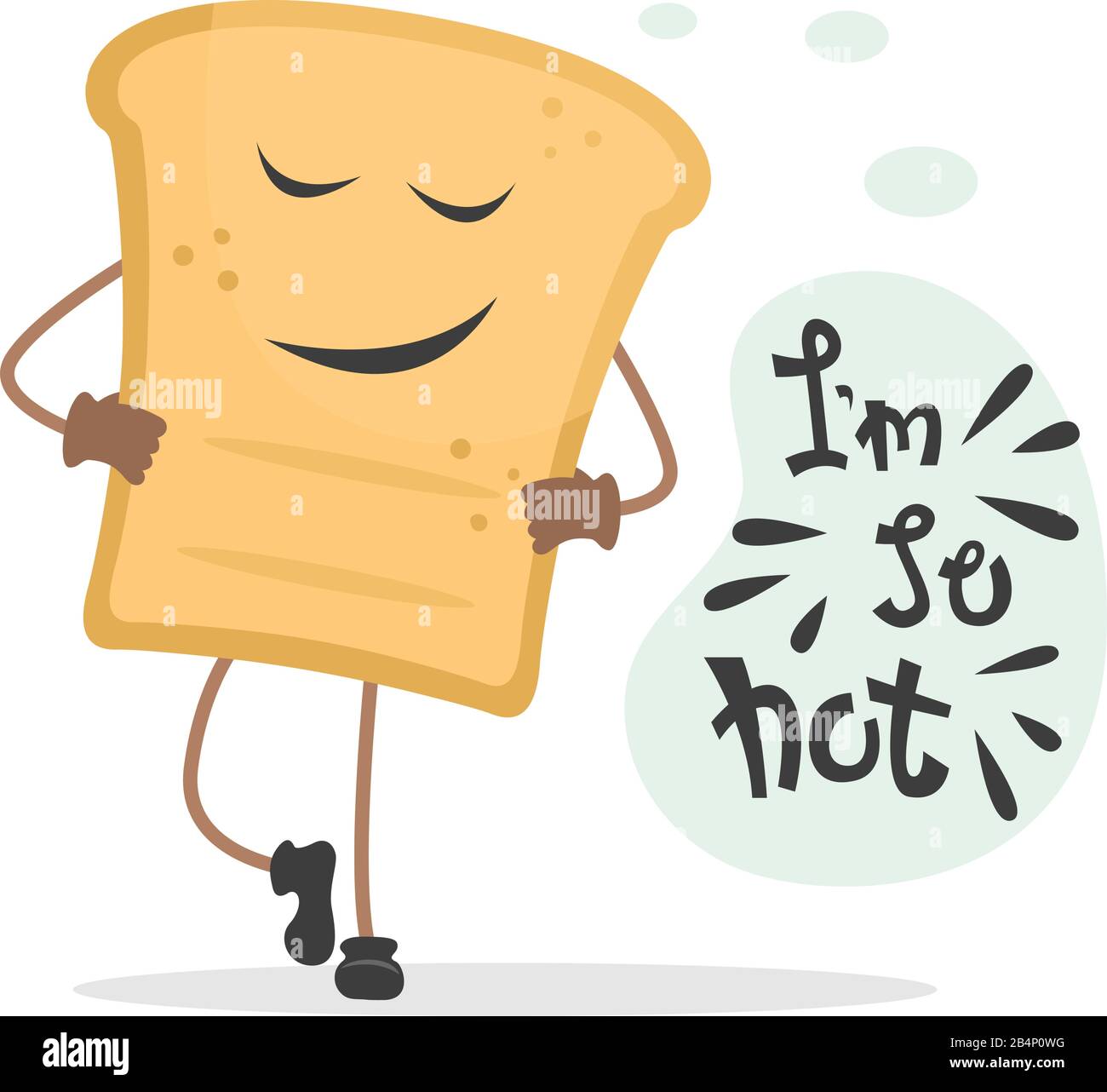 Cool toast with lettering - I'm so hot. Flat vector illustration Stock ...