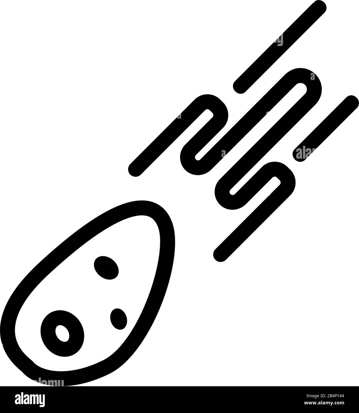 Falling meteorite icon vector. Isolated contour symbol illustration ...