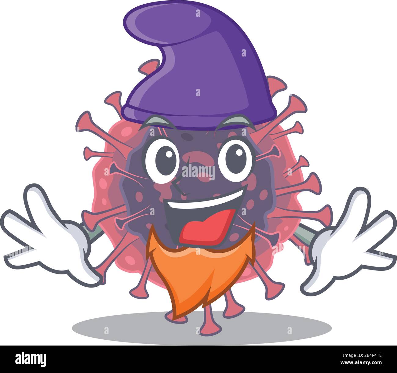 Cute and funny microbiology coronavirus cartoon character dressed as an ...