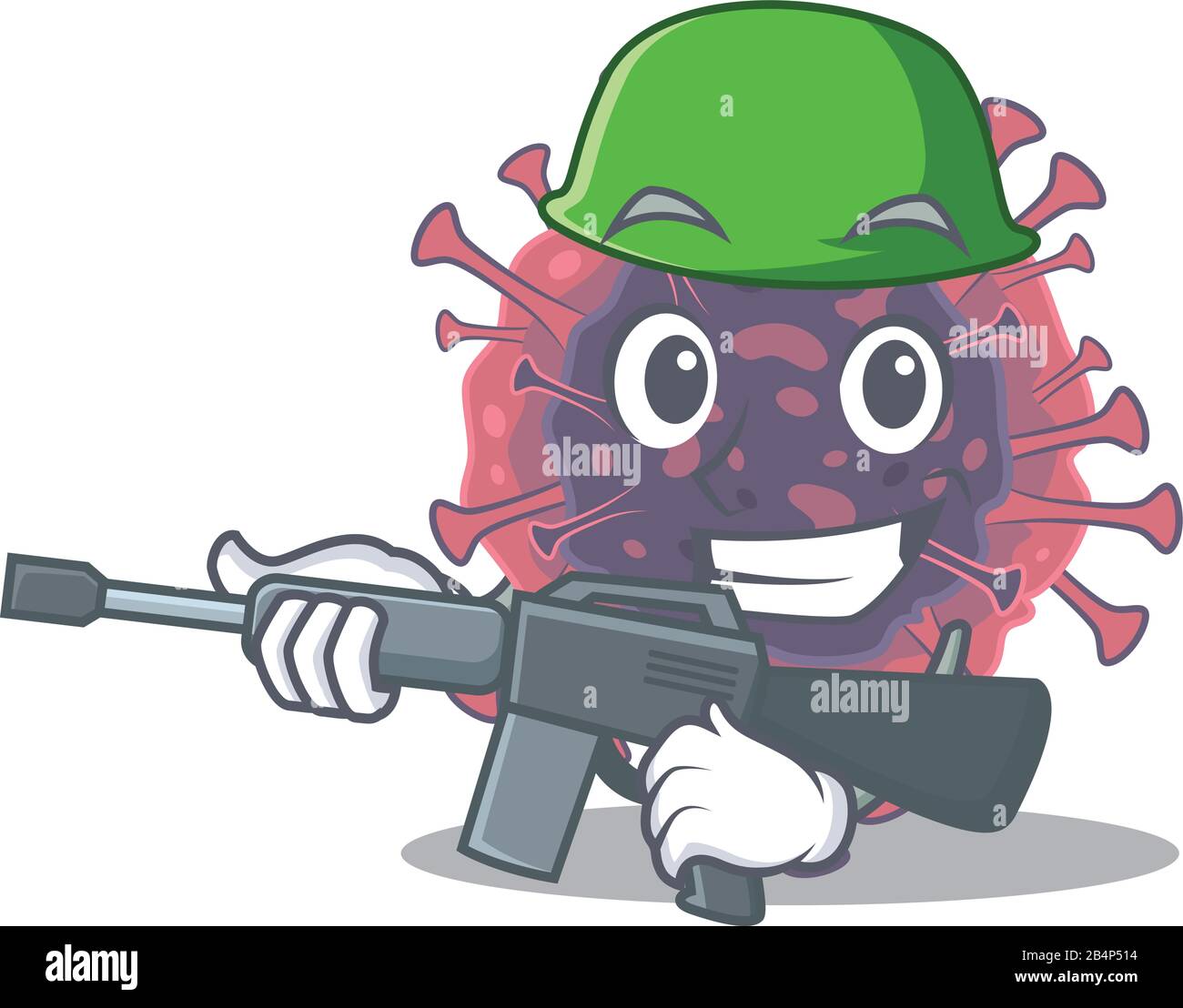 A picture of microbiology coronavirus as an Army with machine gun Stock ...