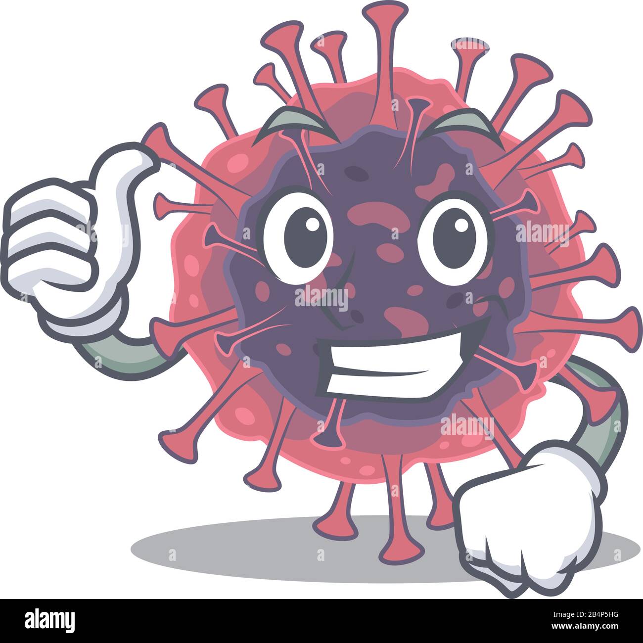 Cool microbiology coronavirus cartoon design style making Thumbs up ...