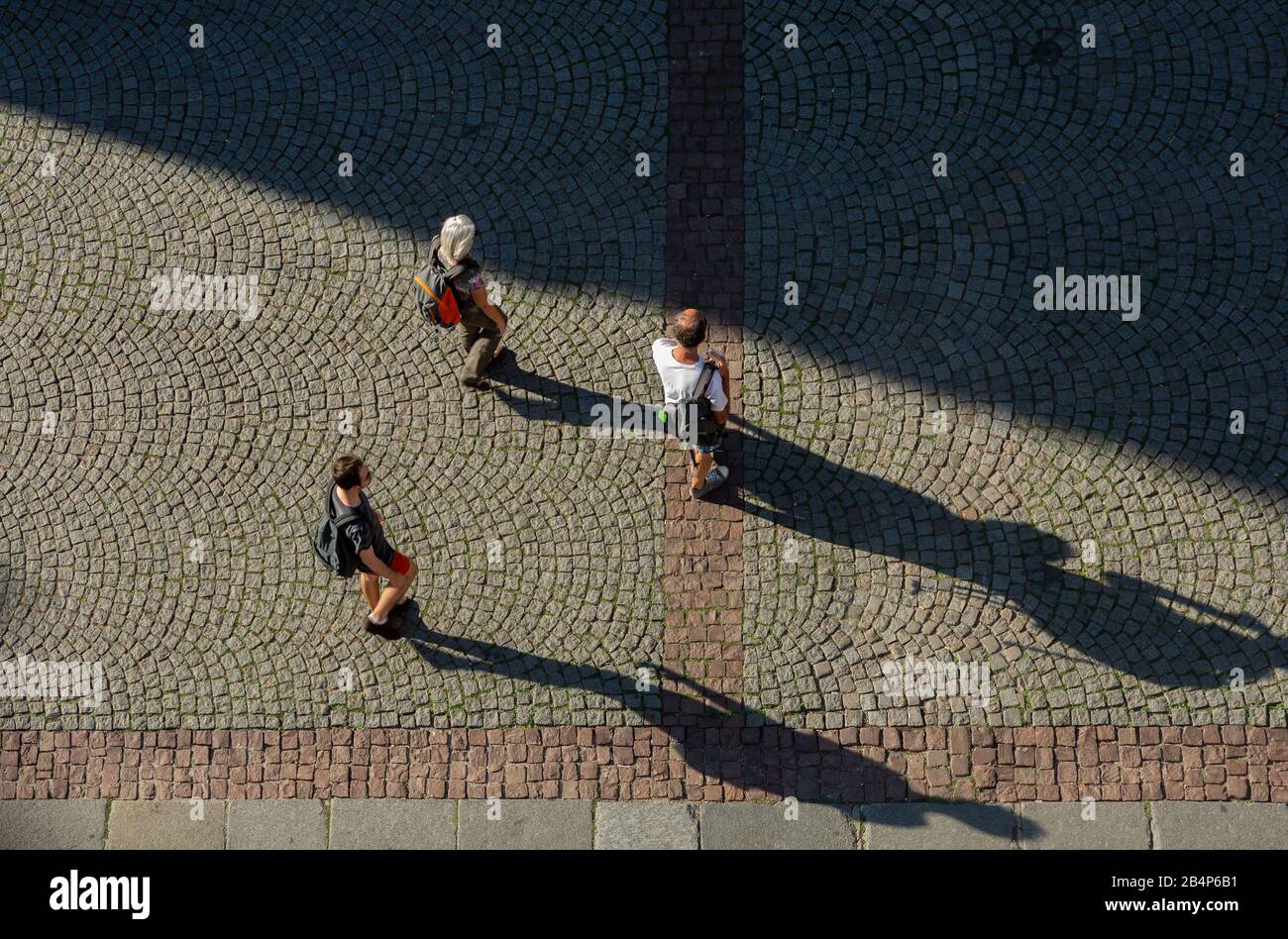 Aerial view of a people walking on the streets of France Stock Photo ...