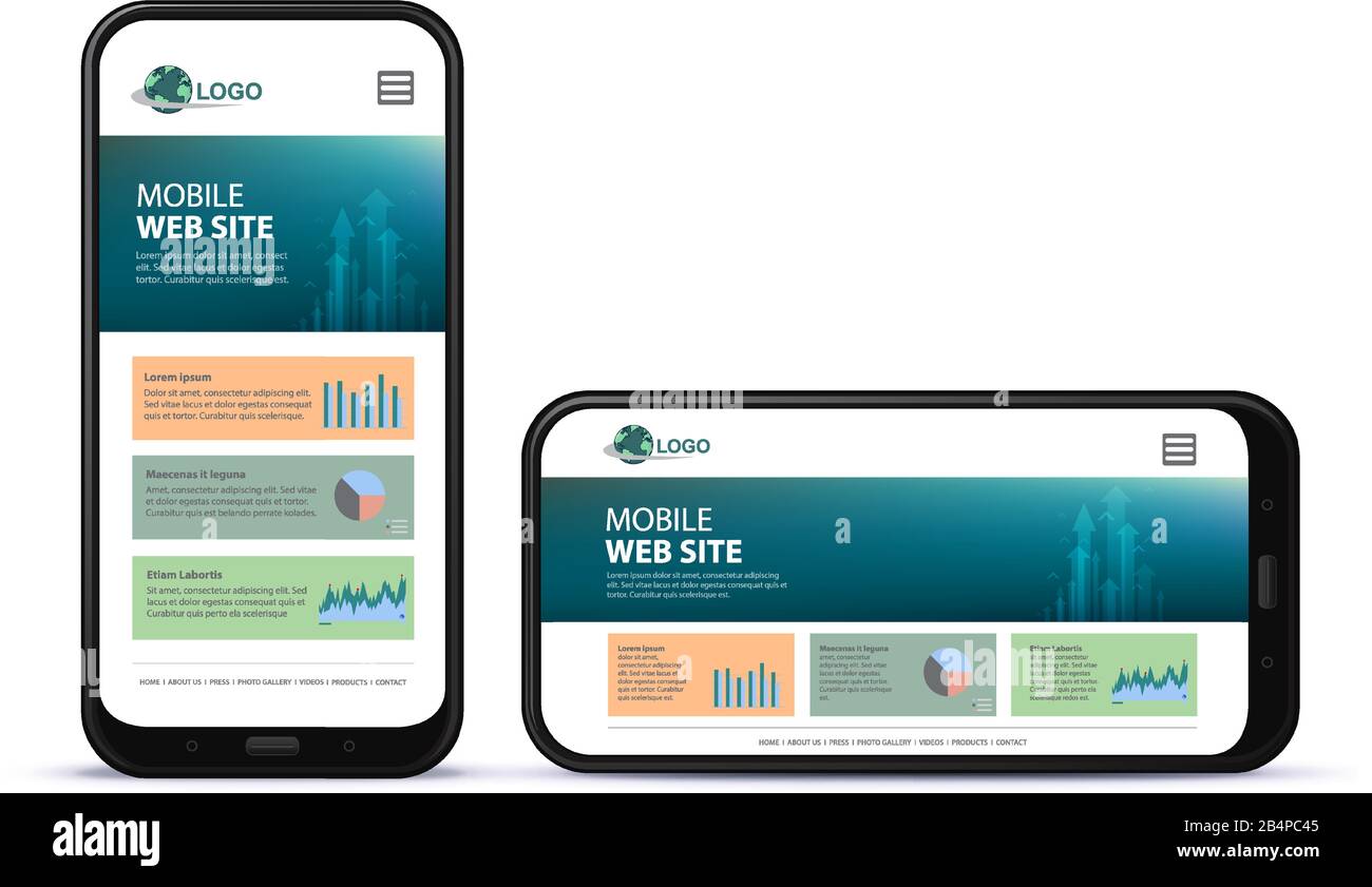 Responsive Website Design With Vertical and Horizontal Mobile Phone ...
