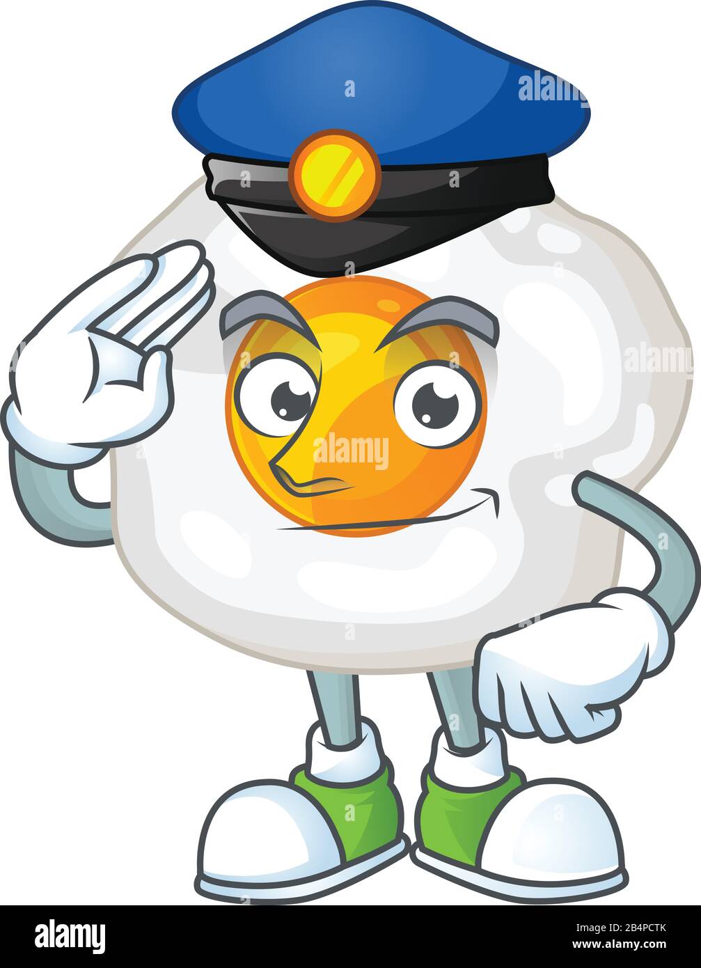 A cartoon of fried egg dressed as a Police officer Stock Vector Image ...