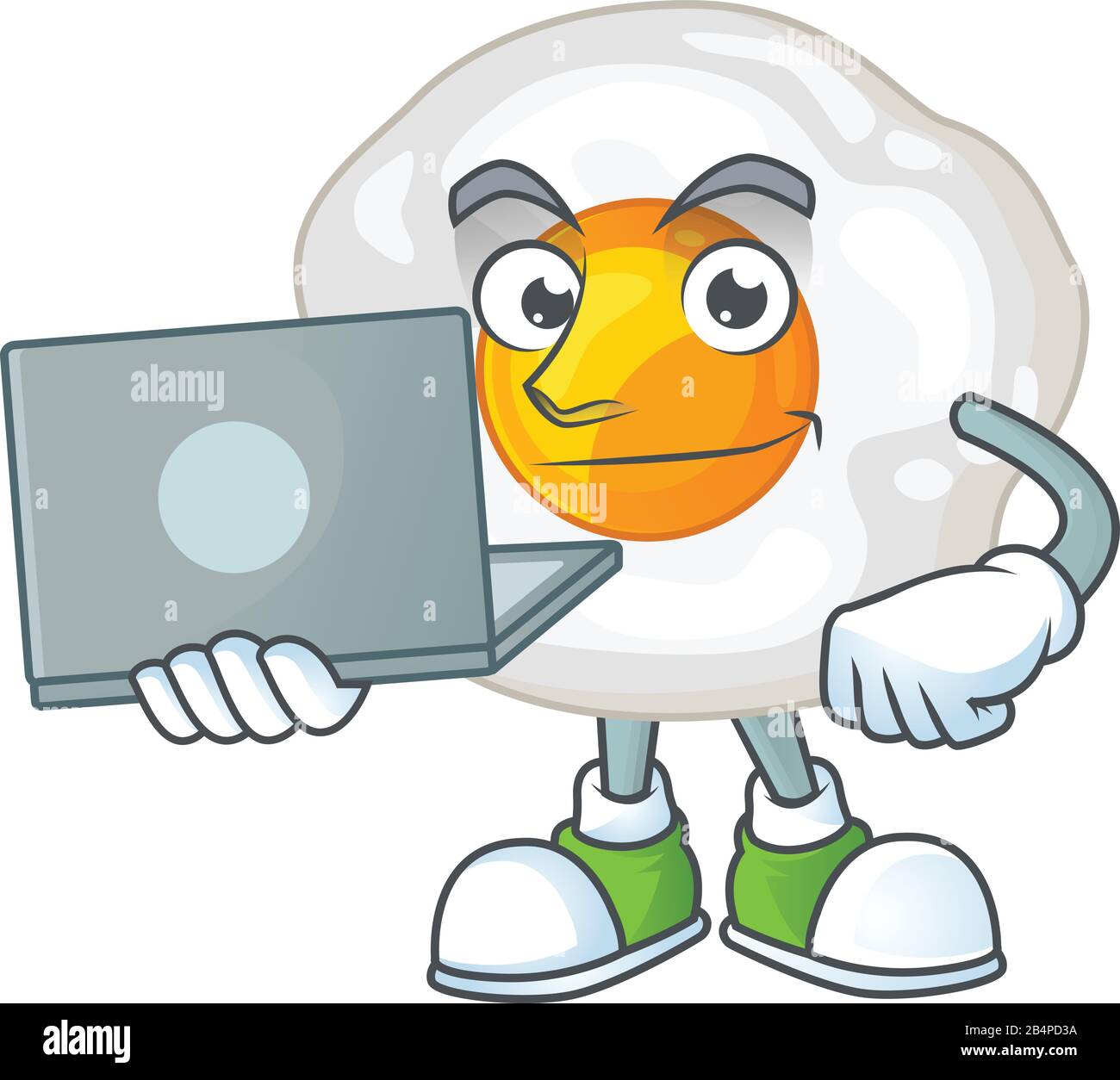 smart student of fried egg using a laptop Stock Vector Image & Art - Alamy