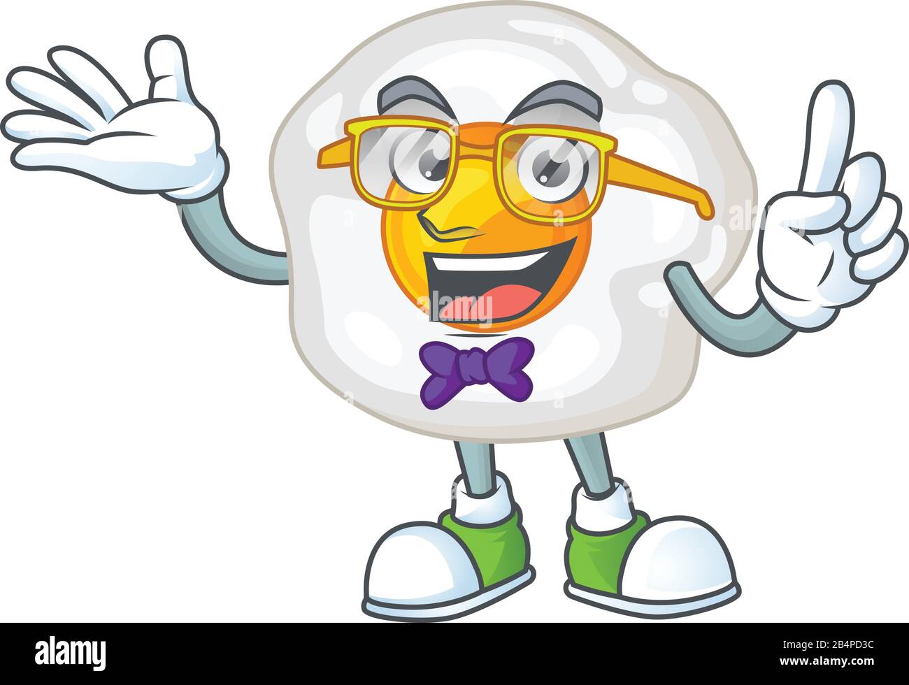Super Funny fried egg in nerd mascot design style Stock Vector Image ...