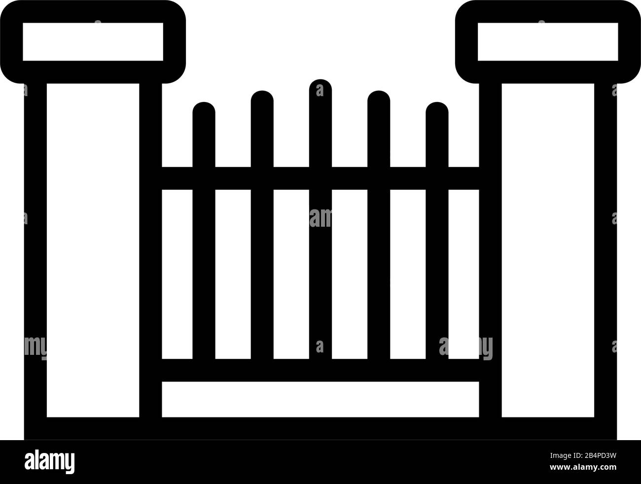 metal fence icon vector. Isolated contour symbol illustration Stock ...