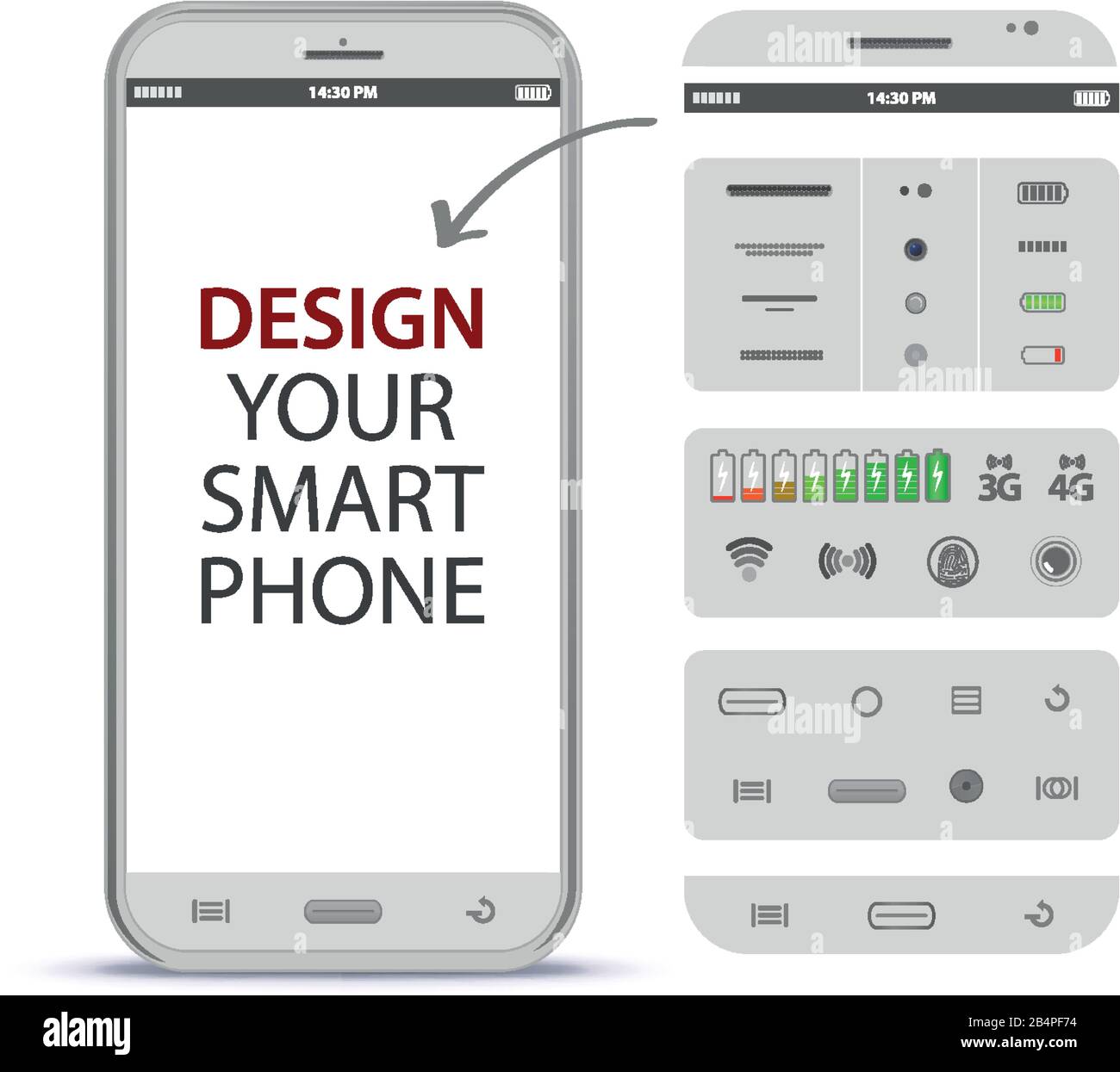 Mobile app design template Stock Vector Images - Alamy