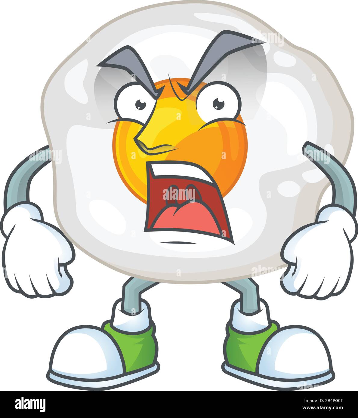 Fried egg mascot design concept showing angry face Stock Vector Image ...