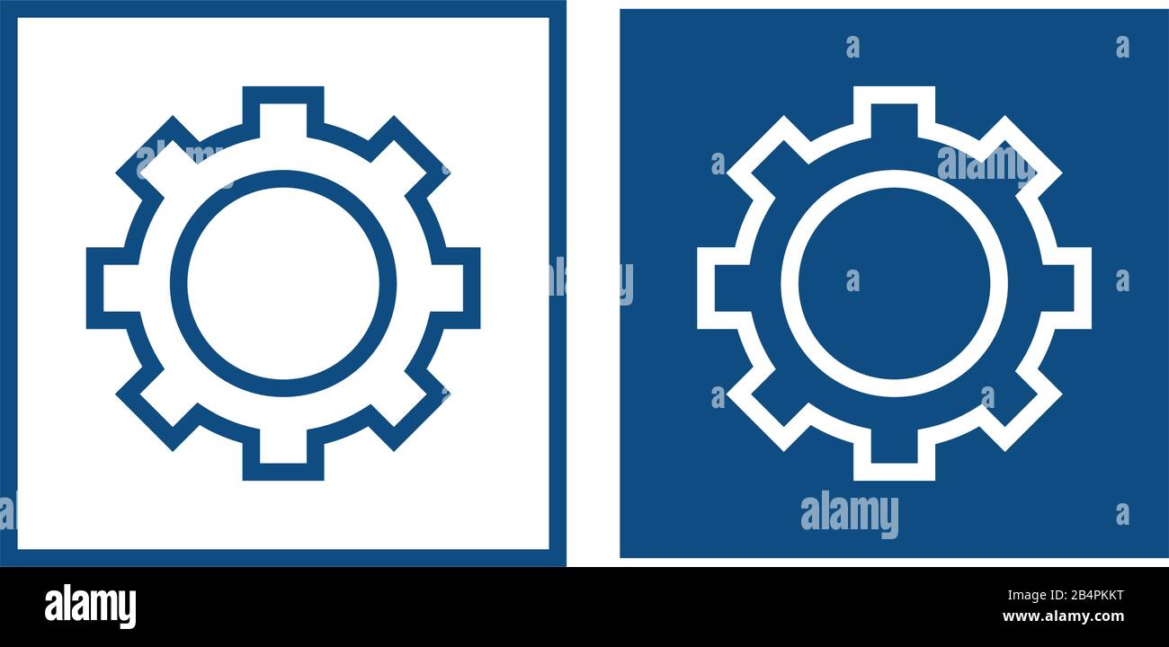 Drawn settings item. The symbol is located in a square frame. Vector ...