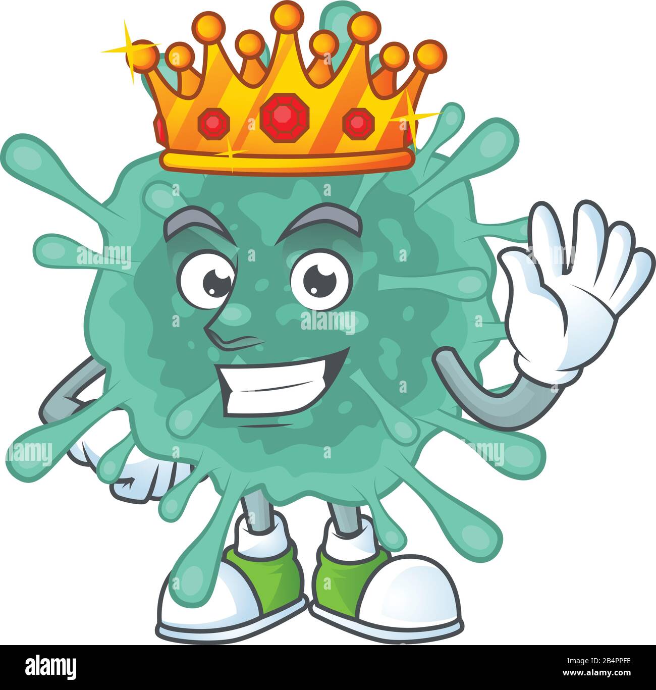 A Charismatic King of coronaviruses cartoon character design Stock ...