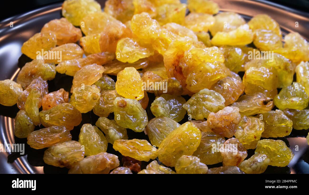 Even dry raisins look very juicy and attractive in macro version. Dried ...