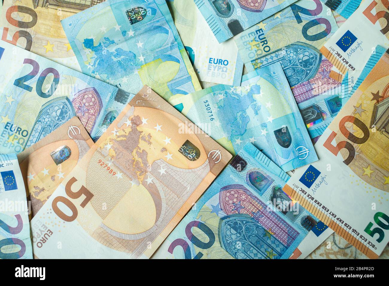 Variety of euro money background top view european finance concept ...