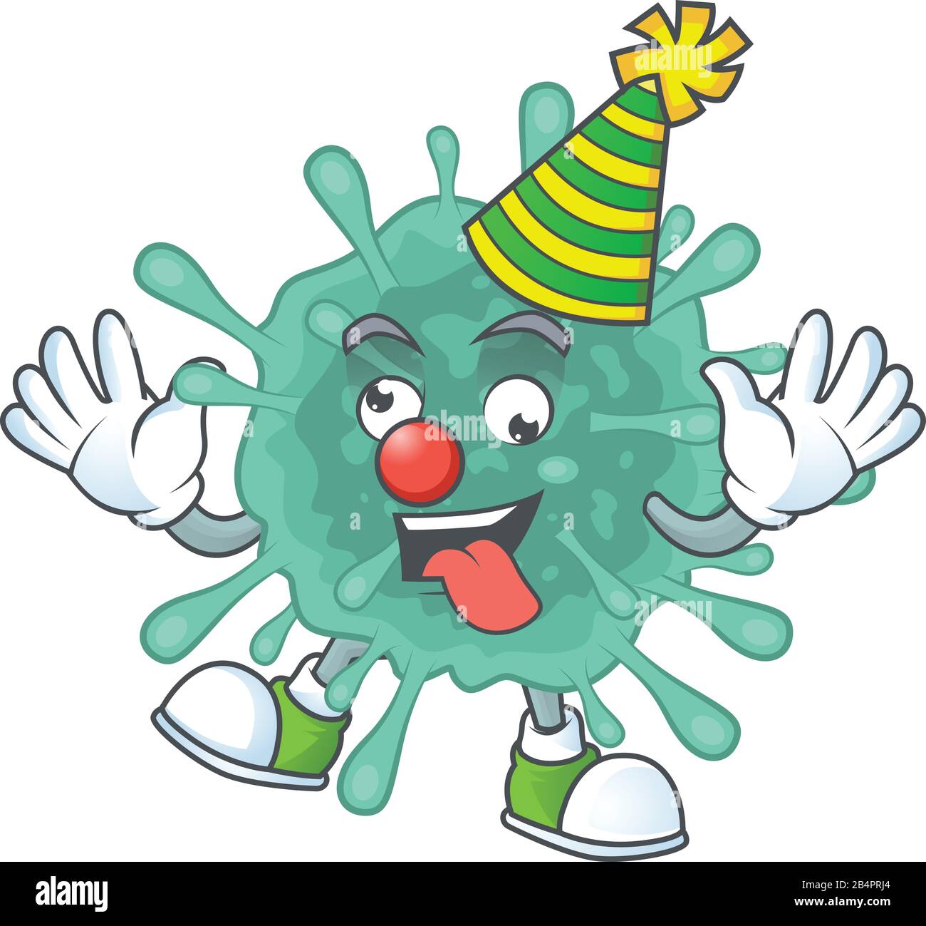 Cute and Funny Clown coronaviruses presented in cartoon character ...