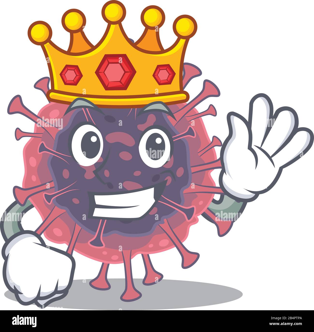 The Royal King of microbiology coronavirus cartoon character design ...