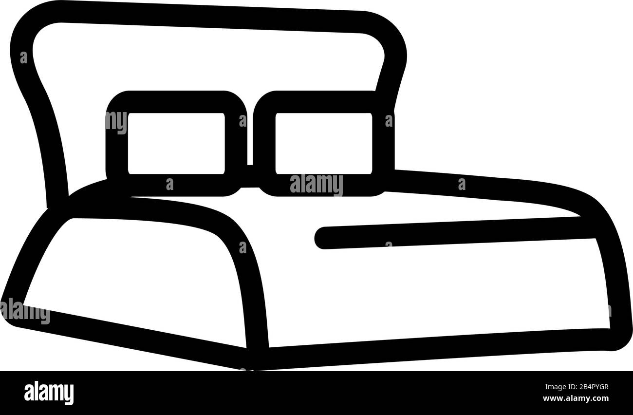 Bed icon vector. Isolated contour symbol illustration Stock Vector ...