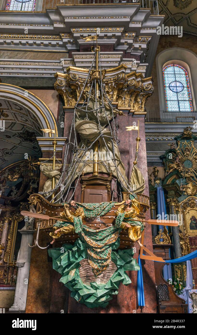 St Peter's boat-shaped pulpit, 18th century, Baroque style, at ...