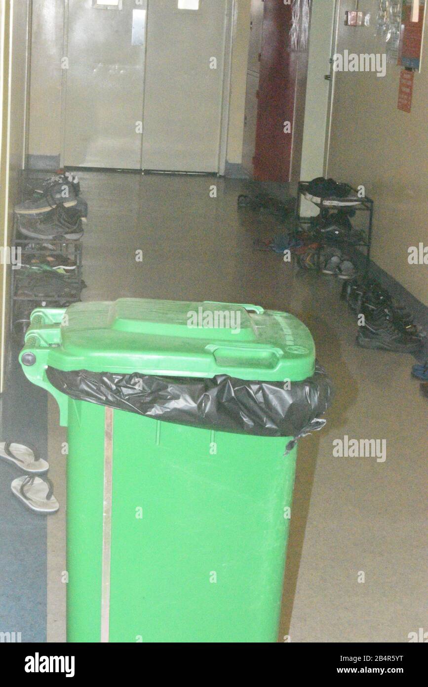 Dustbin Box in A labour camp.Abu Dhabi Stock Photo - Alamy