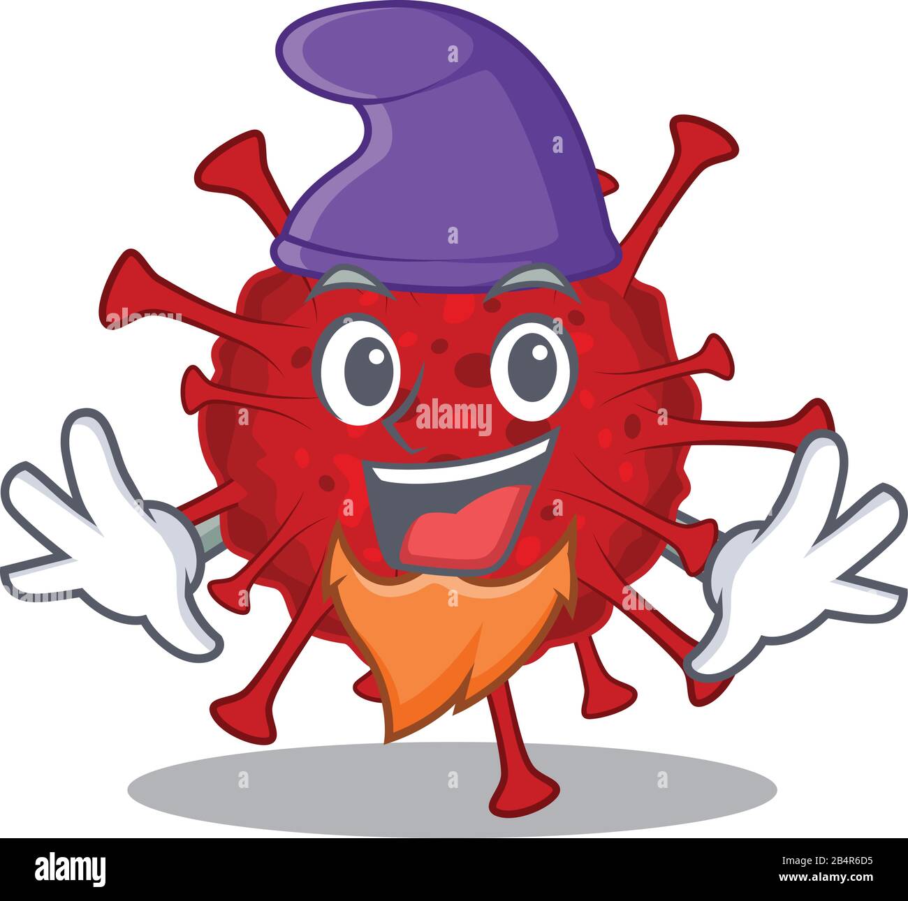 Cute and funny betacoronavirus cartoon character dressed as an Elf ...