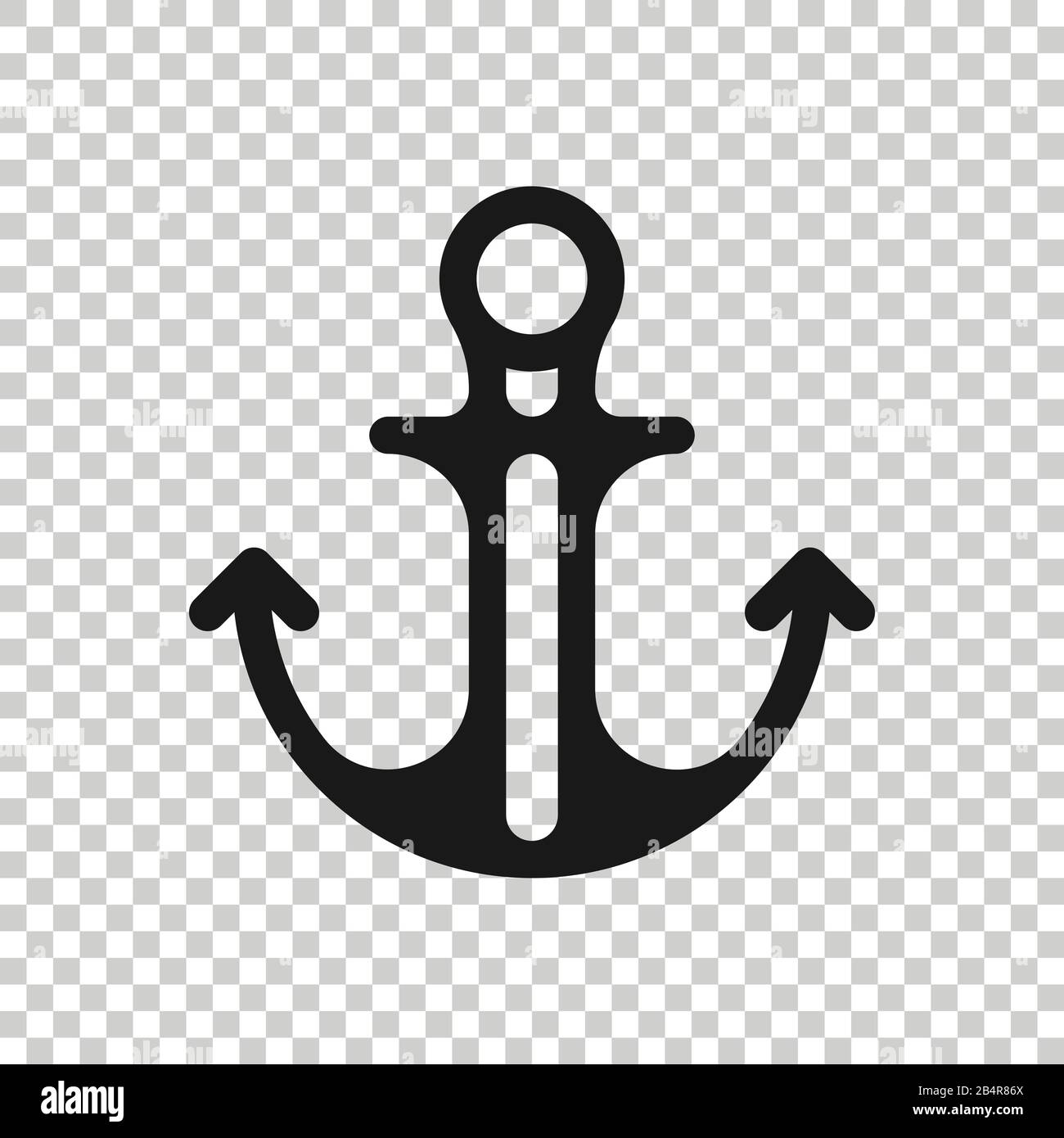 Boat anchor icon in flat style. Vessel hook vector illustration on ...