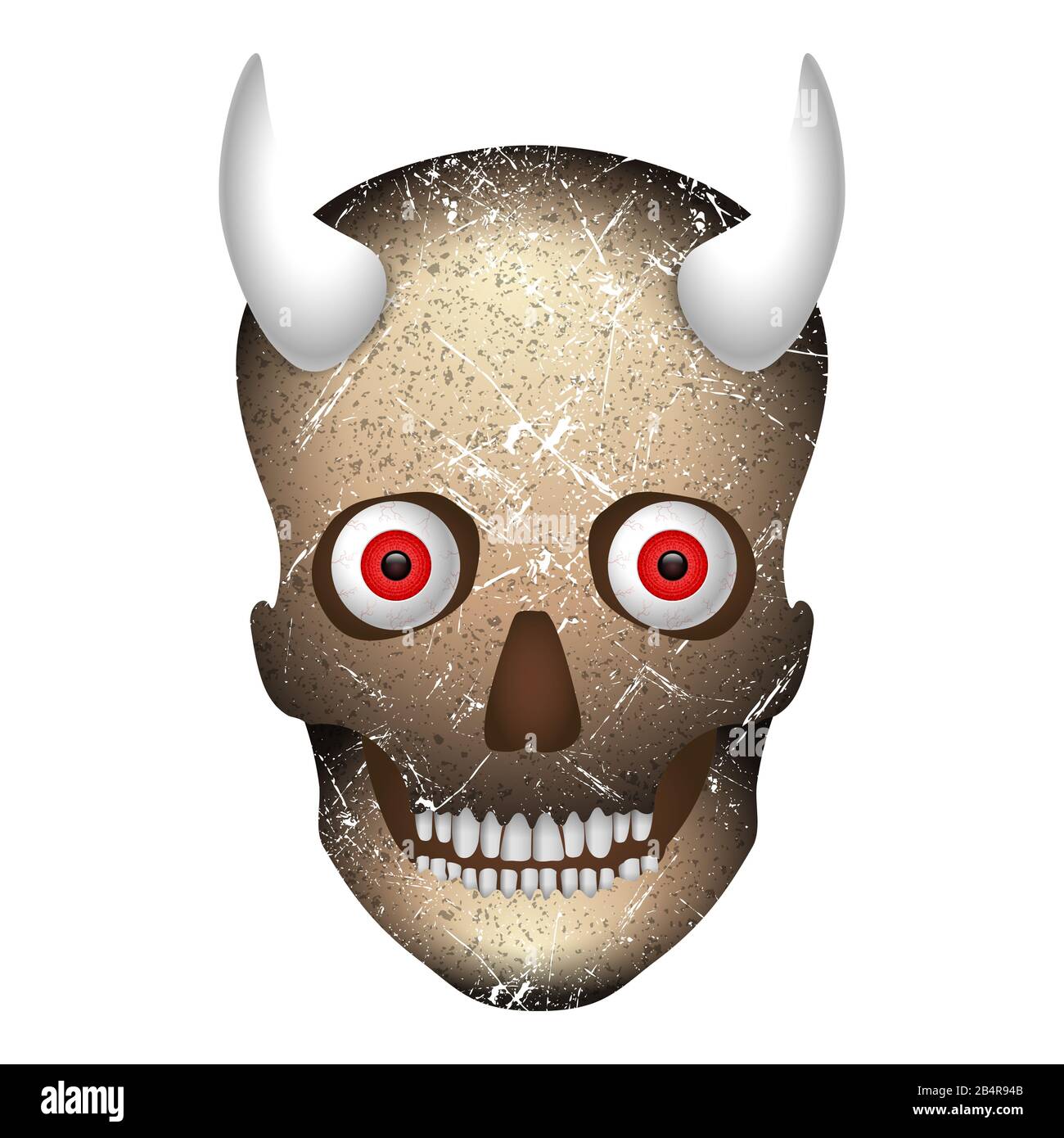 Skull on a white background. Vector illustration Stock Photo - Alamy