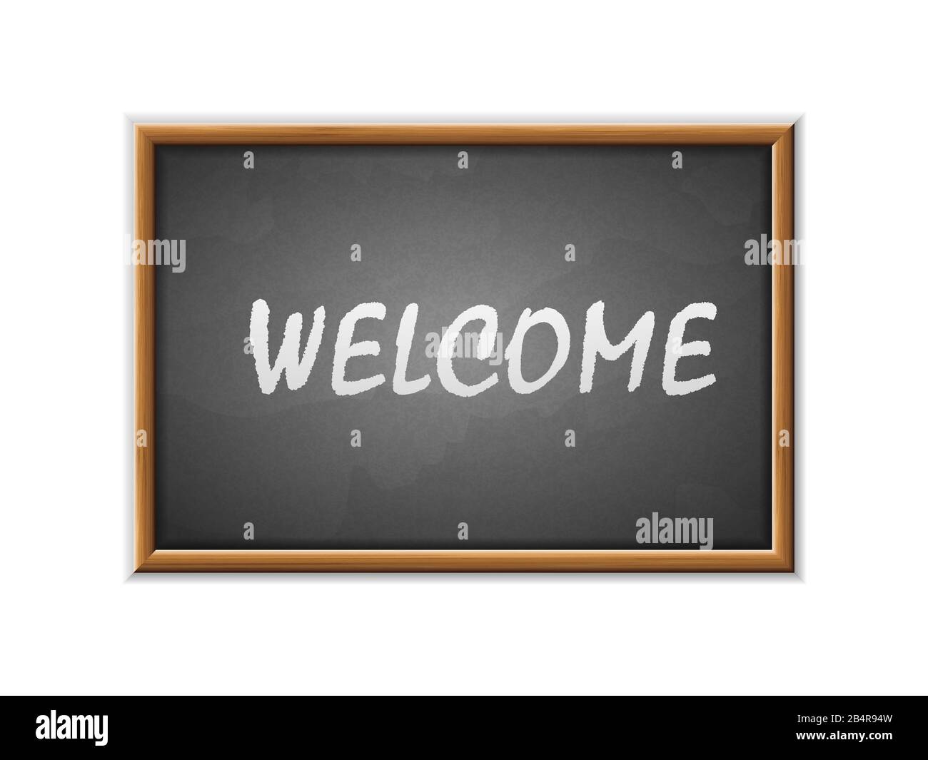 Welcome written on a blackboard. Vector illustration Stock Photo - Alamy