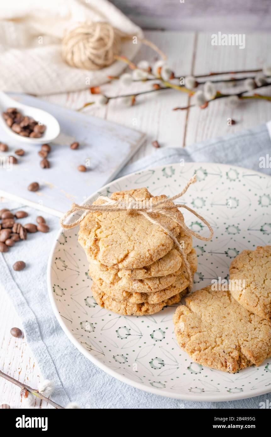 Crispy and delicious buscuits with nuts and butter Stock Photo - Alamy