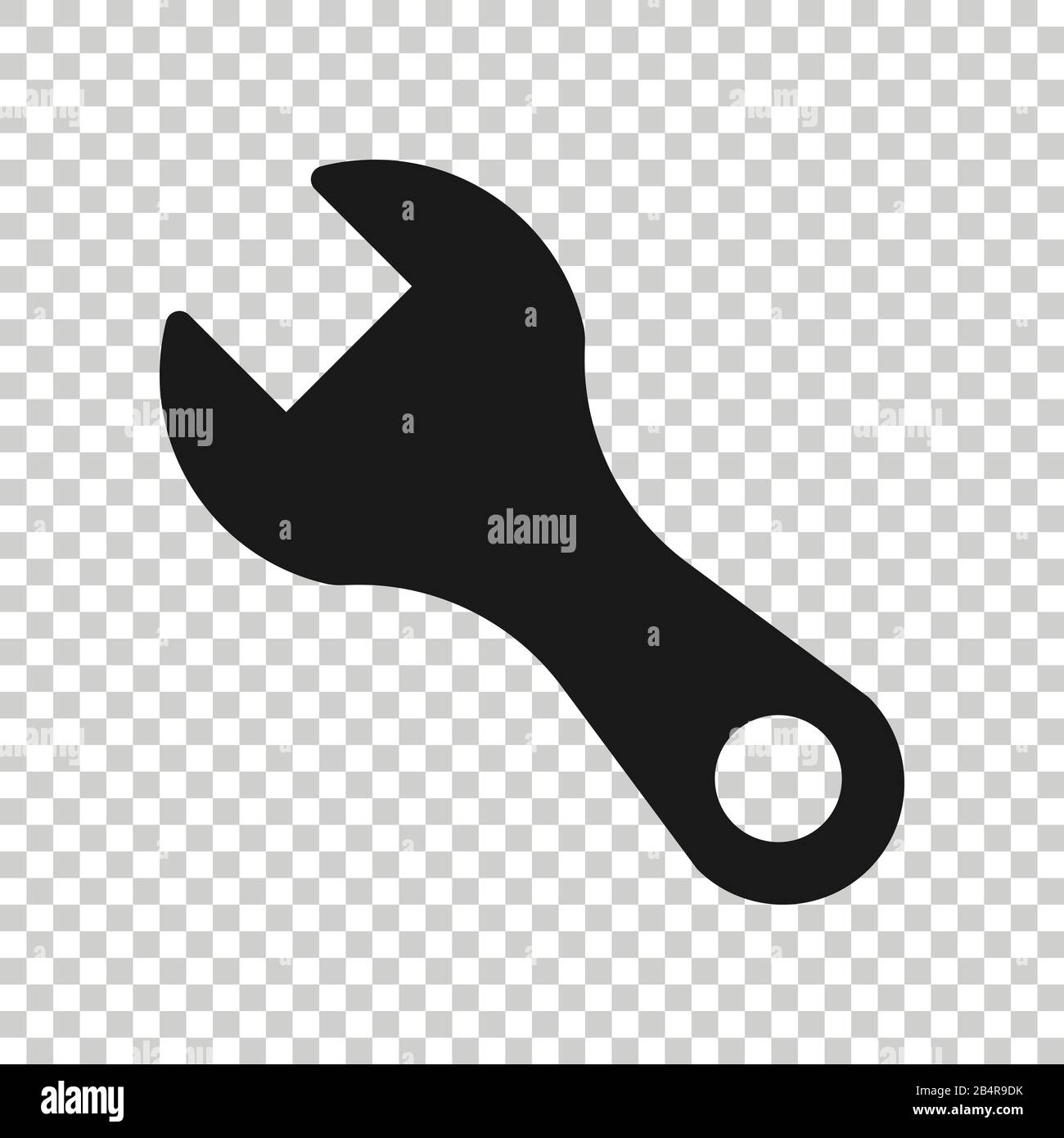 Wrench icon in flat style. Spanner key vector illustration on white ...