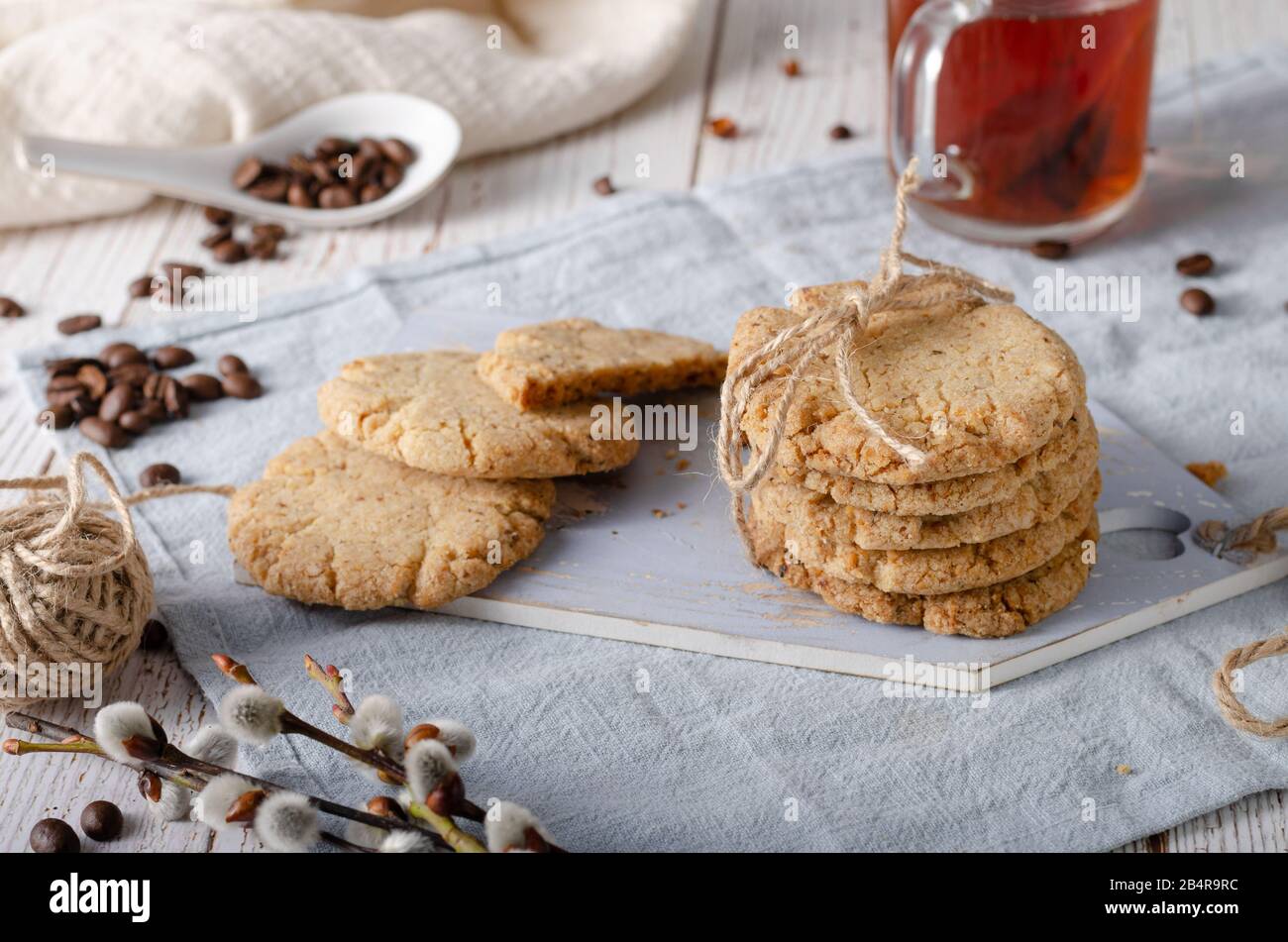 Crispy and delicious buscuits with nuts and butter Stock Photo - Alamy